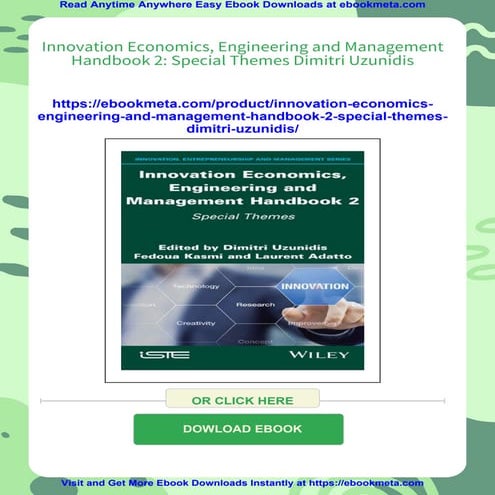 Innovation Economics, Engineering and Management Handbook 2: Special ...