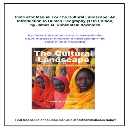 Instructor Manual For The Cultural Landscape: An Introduction to Human ...