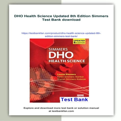 DHO Health Science Updated 8th Edition Simmers Test Bank | PDF
