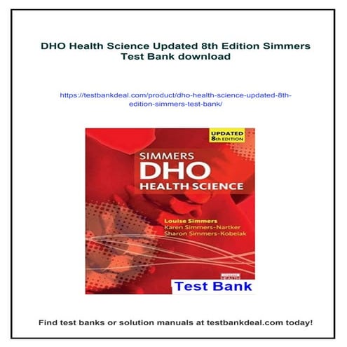 DHO Health Science Updated 8th Edition Simmers Test Bank | PDF