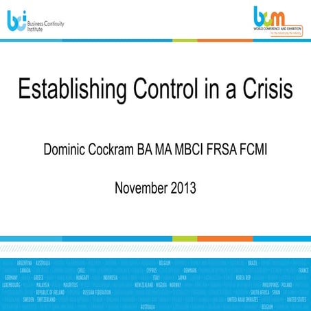 Establishing Control in a Crisis - The Tricks and Traps of Good Crisis ...