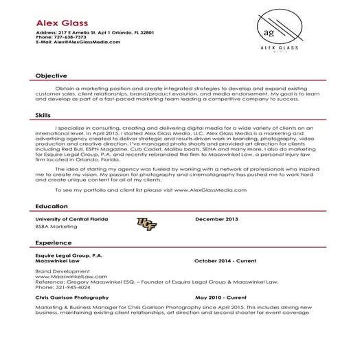 Alex Glass Resume 2016 | PDF