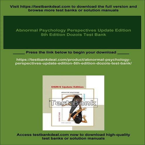 Abnormal Psychology Perspectives Update Edition 5th Edition Dozois Test ...