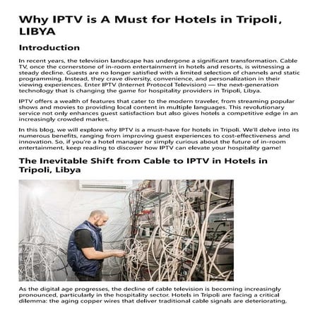 Why IPTV is A Must for Hotels in Tripoli，LIBYA | PDF