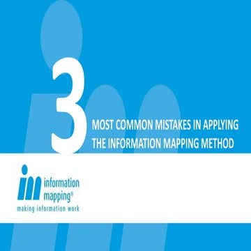 3 most common mistakes in applying the Information Mapping Method | PPT