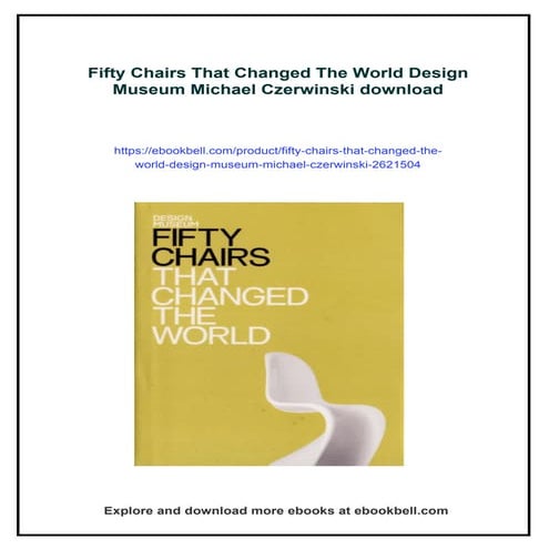 Fifty Chairs That Changed The World Design Museum Michael Czerwinski | PDF