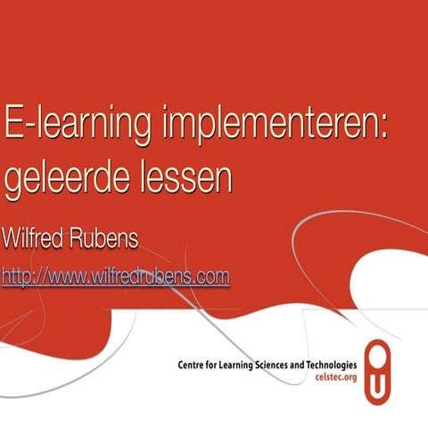 Implementatie elearning en HRM in de zorg 2013 | PPT