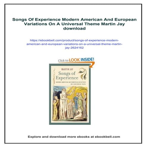Songs Of Experience Modern American And European Variations On A ...