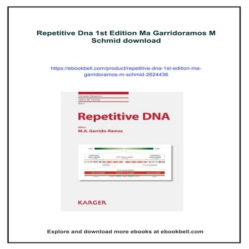 Repetitive Dna 1st Edition Ma Garridoramos M Schmid | PDF