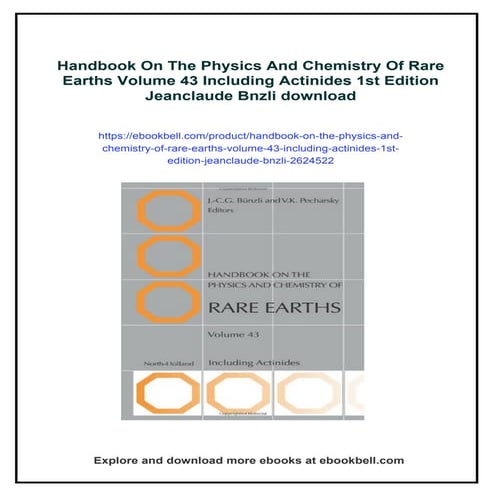 Handbook On The Physics And Chemistry Of Rare Earths Volume 43 ...