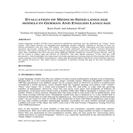 EVALUATION OF MEDIUM-SIZED LANGUAGE MODELS IN GERMAN AND ENGLISH ...