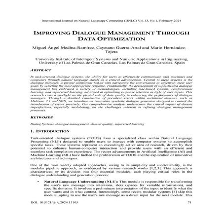 IMPROVING DIALOGUE MANAGEMENT THROUGH DATA OPTIMIZATION | PDF