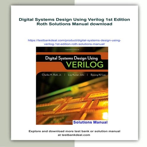 Digital Systems Design Using Verilog 1st Edition Roth Solutions Manual | PDF