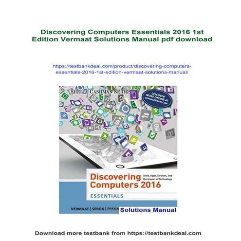 Discovering Computers Essentials 2016 1st Edition Vermaat Solutions ...