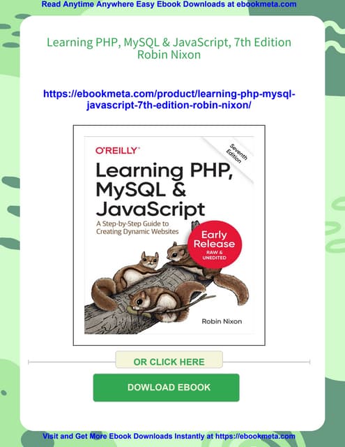 Learning Php Mysql And Javascript 7th Edition Robin Nixon Pdf 2386