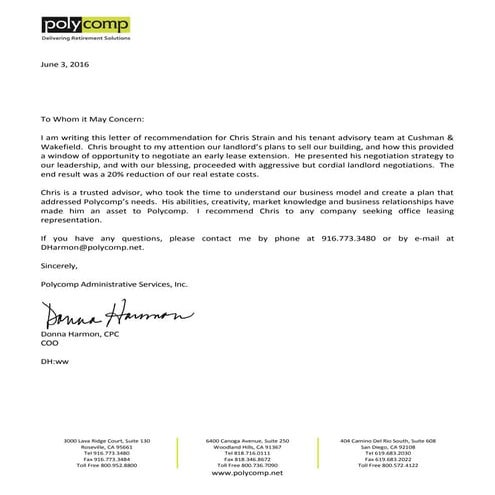 Polycomp - Letter of Recommendation 2016 | PDF