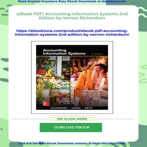 (eBook PDF) Accounting Information Systems 10th Edition by James A ...