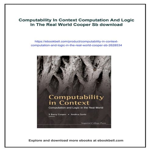 Computability In Context Computation And Logic In The Real World Cooper Sb | PDF
