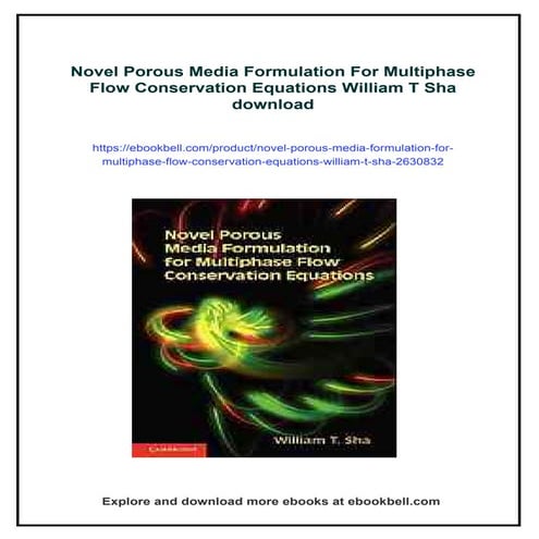 Novel Porous Media Formulation For Multiphase Flow Conservation Equations William T Sha | PDF