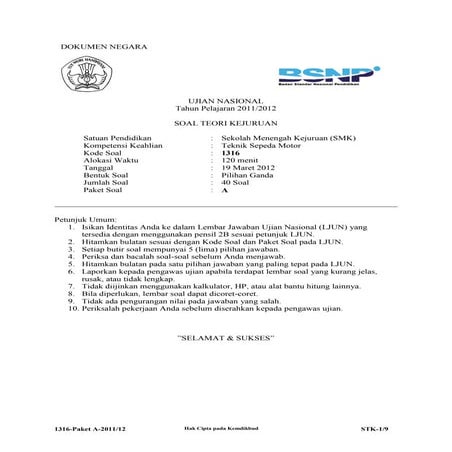 1316 stk-paket a-teknik sepeda motor | PDF