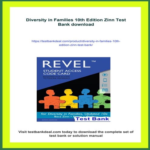 Diversity in Families 10th Edition Zinn Test Bank | PDF