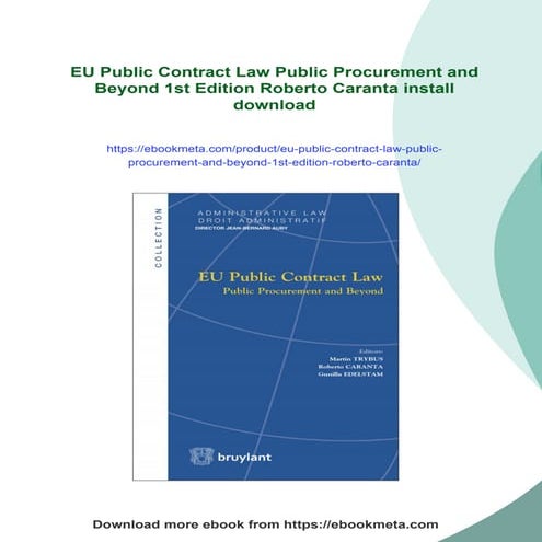 EU Public Contract Law Public Procurement and Beyond 1st Edition ...