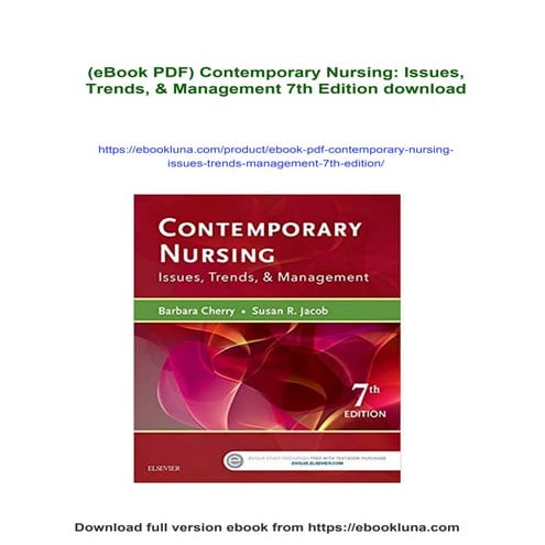 (eBook PDF) Contemporary Nursing: Issues, Trends, & Management 7th ...