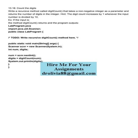 1318 Count The Digits Write A Recursive Method Called Digipdf 3136