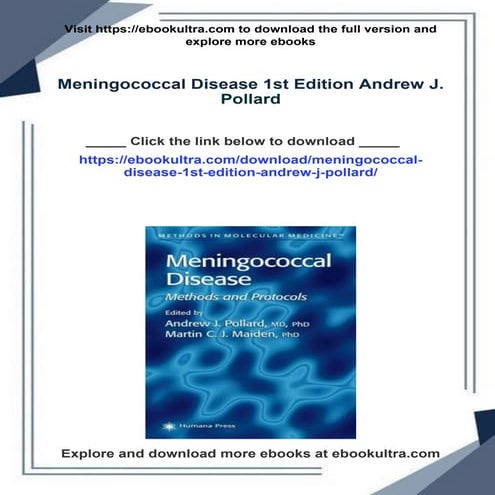 Meningococcal Disease 1st Edition Andrew J. Pollard | PDF