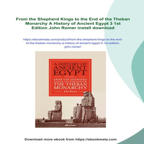 From the Shepherd Kings to the End of the Theban Monarchy A History of ...