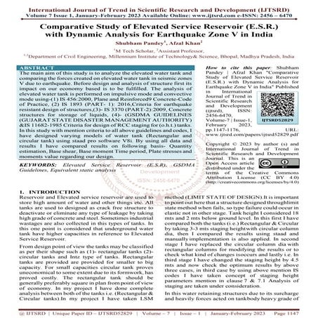 Comparative Study of Elevated Service Reservoir E.S.R. with Dynamic ...