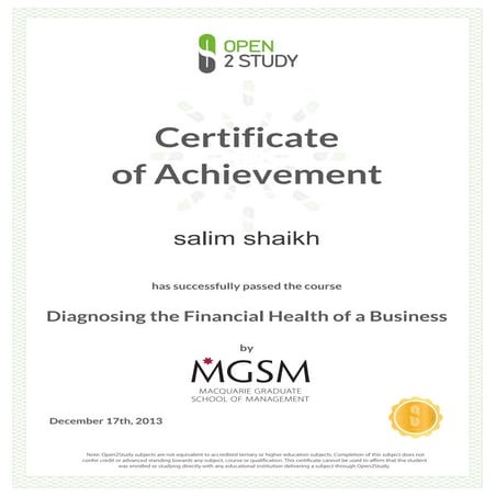 Financial Health - COA view | PDF