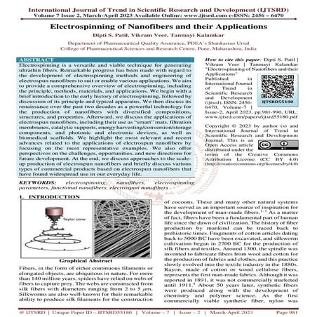 Electrospinning of Nanofibers and their Applications | PDF