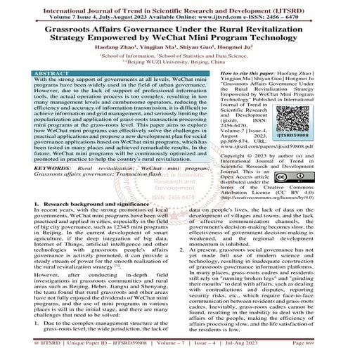 Grassroots Affairs Governance Under the Rural Revitalization Strategy ...