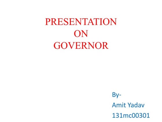 Governor and its type | PPT