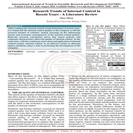 Research Trends of Internal Control in Recent Years A Literature Review ...
