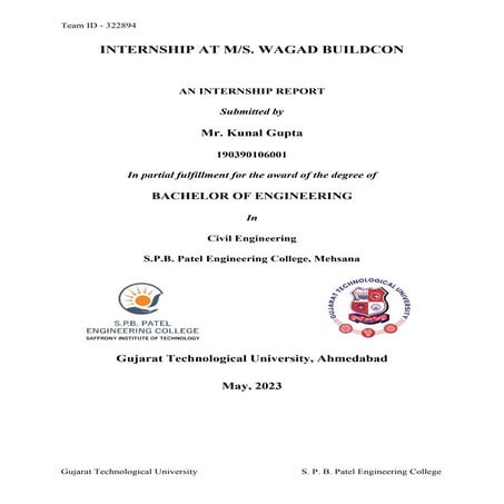 132-civil-department-report.pdf final internship report of project | PDF