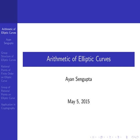 Elliptic Curve Cryptography Arithmetic Behind Ppt 2161