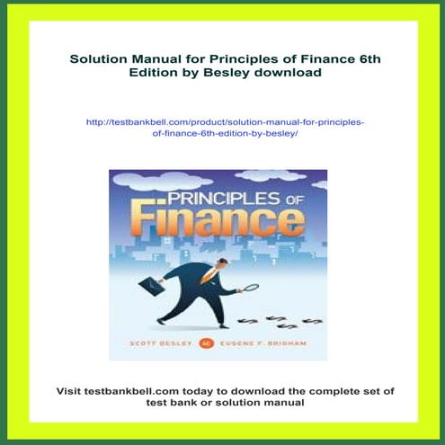 Solution Manual for Principles of Finance 6th Edition by Besley | PDF