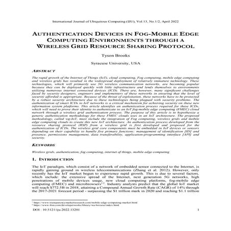 Authentication Devices in Fog-mobile Edge Computing Environments through a Wireless Grid ...