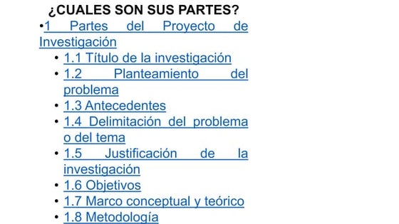 Partes del proyecto | DOCX