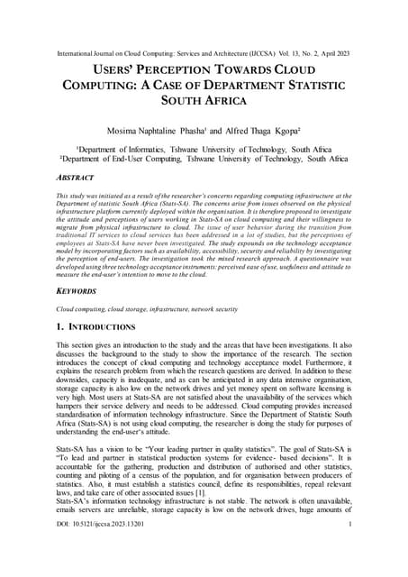 The TOE Theory and Cloud Computing: Exploring Factors Affecting the Adoption Of Cloud Computing ...