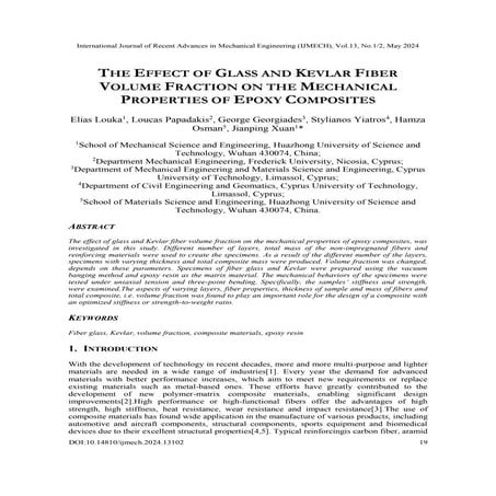 The Effect of Glass and Kevlar Fiber Volume Fraction on the Mechanical ...