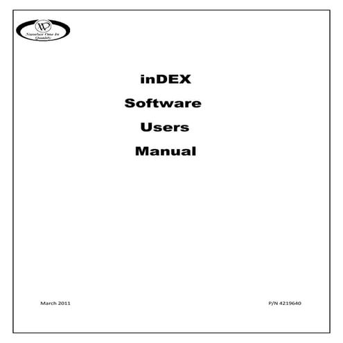 P.N. 4219640_inDex User's Manual | DOC