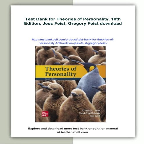 Test Bank for Theories of Personality, 10th Edition, Jess Feist ...
