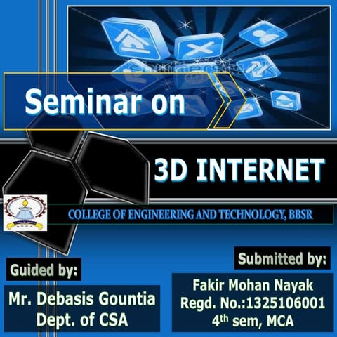 3D INTERNET | PPTX | 3-D Graphics | Computer Software and Applications