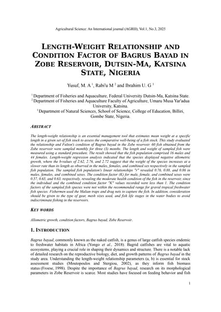 length and weight relationship of fish | PPTX