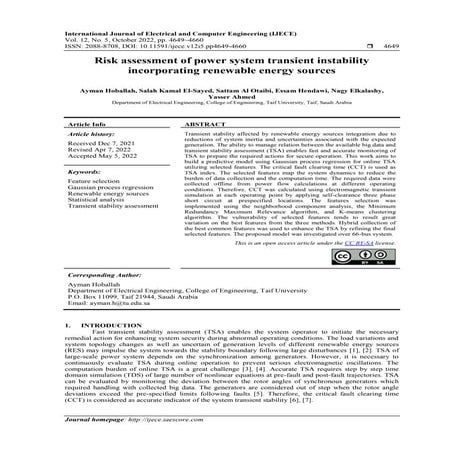 Risk assessment of power system transient instability incorporating ...