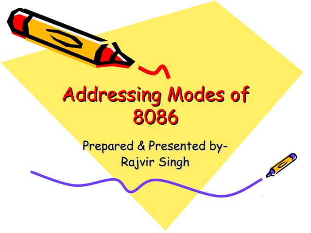 Addressing modes of 8086 | PPTX