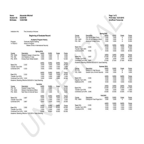 UWUnofficialTranscript | PDF